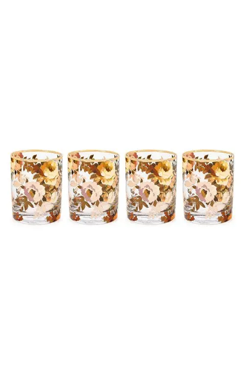 MACKENZIE-CHILDS Set Of 4 Wild Rose Tumblers - Pink