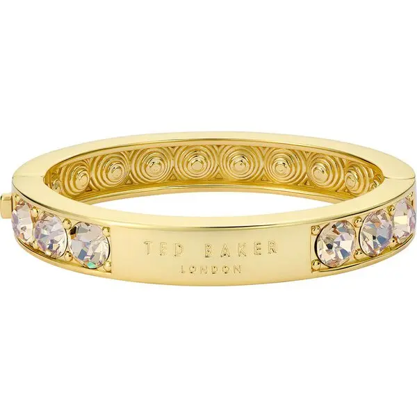 Ted Baker London Rosie Crystal Hinged Bangle Bracelet - Gold Tone/golden Crystal