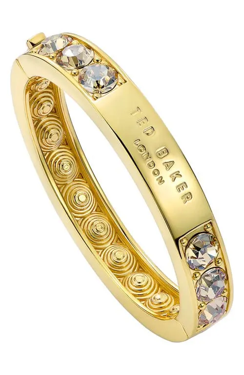 Ted Baker London Rosie Crystal Hinged Bangle Bracelet - Gold Tone/golden Crystal