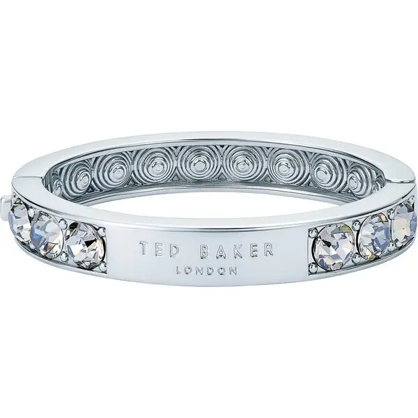 Ted Baker London Rosie Crystal Hinged Bangle Bracelet - Silver Tone/smoked Crystal