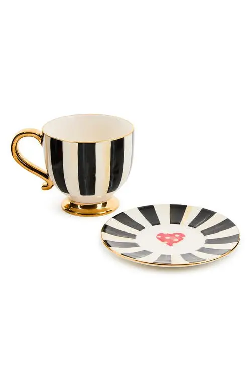 MACKENZIE-CHILDS Stripe Cappuccino Cup & Saucer - Courtly