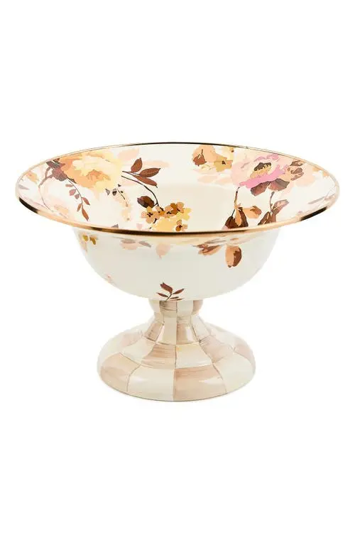 MACKENZIE-CHILDS Wild Rose Large Compote Bowl - White