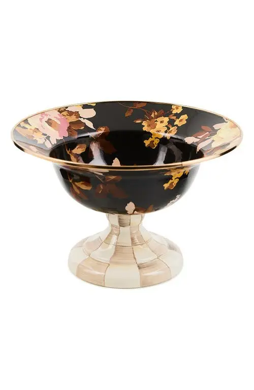 MACKENZIE-CHILDS Wild Rose Large Compote Bowl - Multi Black