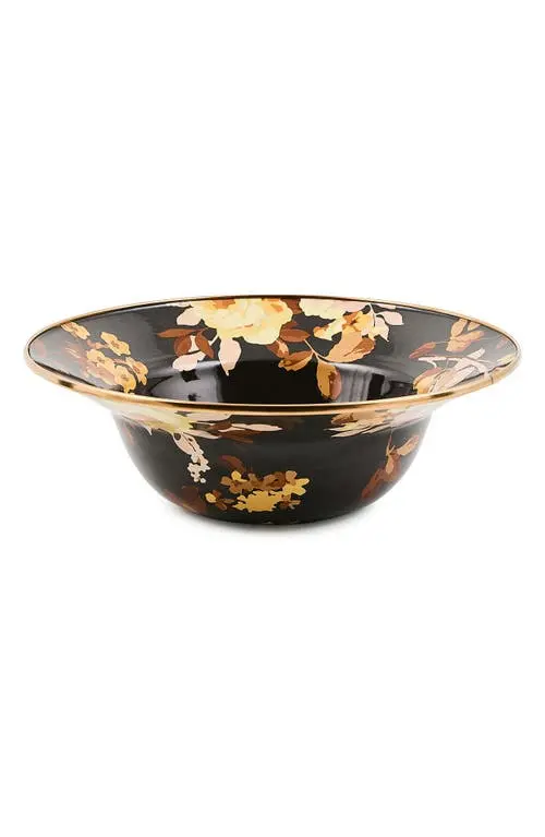 MACKENZIE-CHILDS Wild Rose Enameled Steel Serving Bowl - Brown