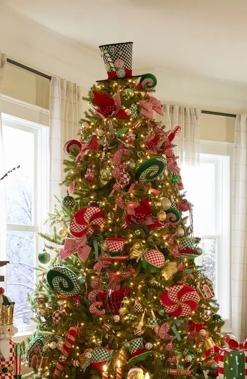 MACKENZIE-CHILDS Check It Out Top Hat Tree Topper