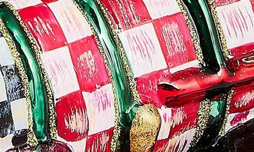 MACKENZIE-CHILDS Check It Out Train Glass Ornament