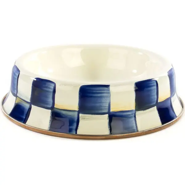 MACKENZIE-CHILDS Check Cat Dish - Royal