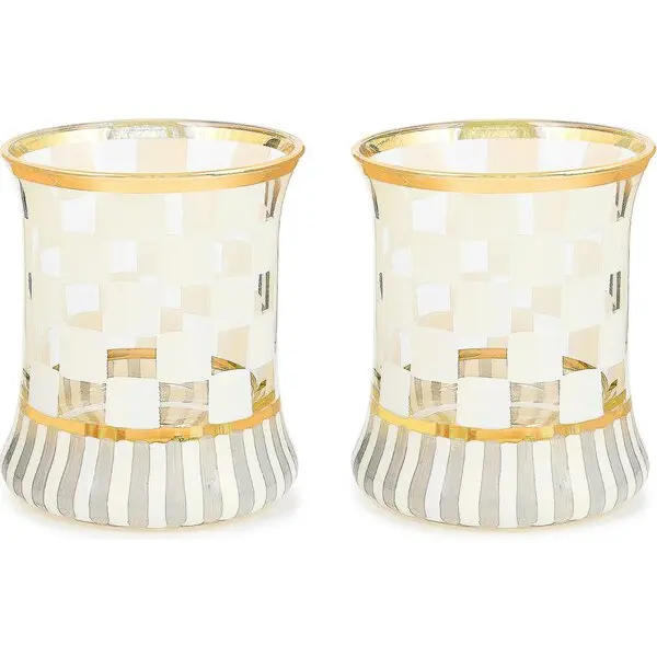 MACKENZIE-CHILDS Set Of 2 Carnival Tumblers - White