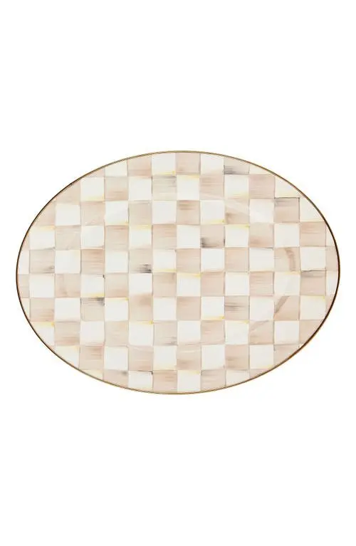 MACKENZIE-CHILDS Medium Check Oval Platter - Mocha