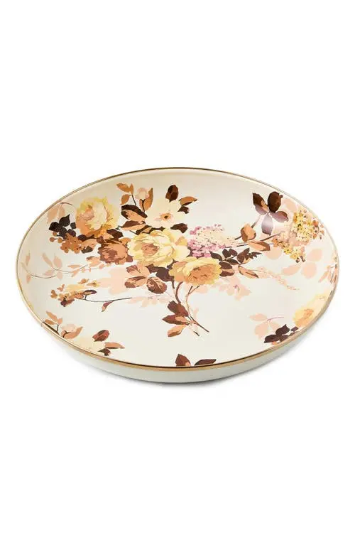 MACKENZIE-CHILDS Wild Rose Enameled Steel Abundant Bowl - White