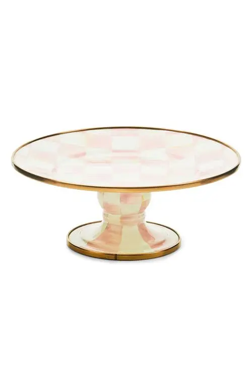 MACKENZIE-CHILDS Check Mini Pedestal Platter - Rosy