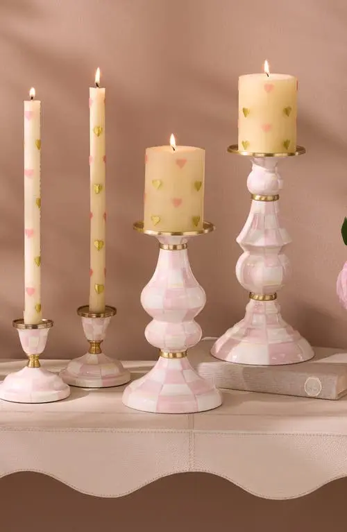 MACKENZIE-CHILDS Check Medium Pillar Candleholder