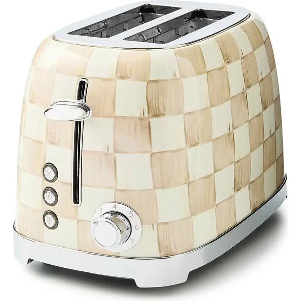 MACKENZIE-CHILDS Check 2-slice Toaster - Mocha