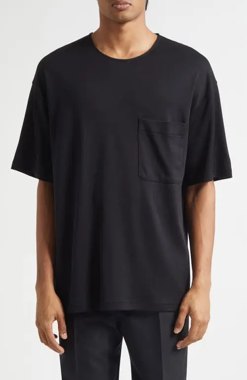 LEMAIRE Relaxed Fit Cotton & Silk T-shirt - Black