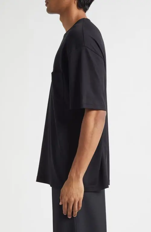 LEMAIRE Relaxed Fit Cotton & Silk T-shirt - Black