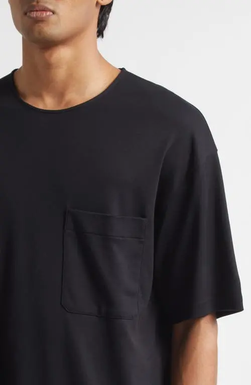 LEMAIRE Relaxed Fit Cotton & Silk T-shirt - Black