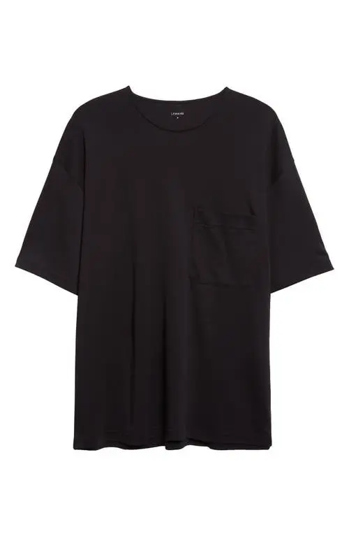 LEMAIRE Relaxed Fit Cotton & Silk T-shirt - Black