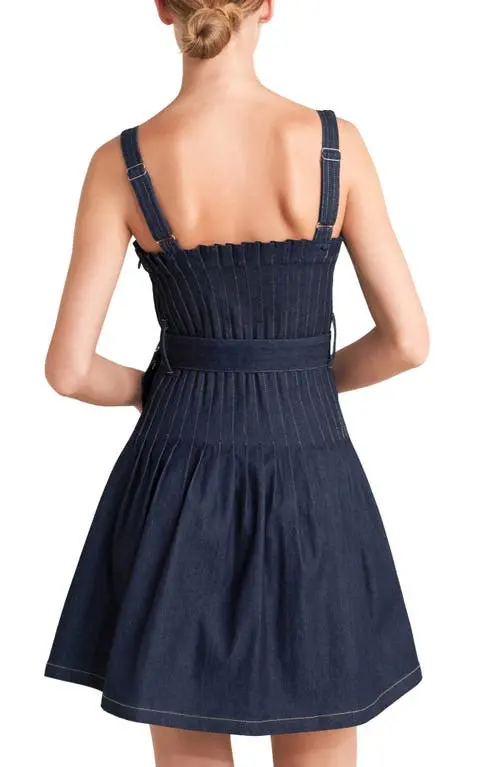 FREEMARKET Pleated Bodice Denim Mini Dress