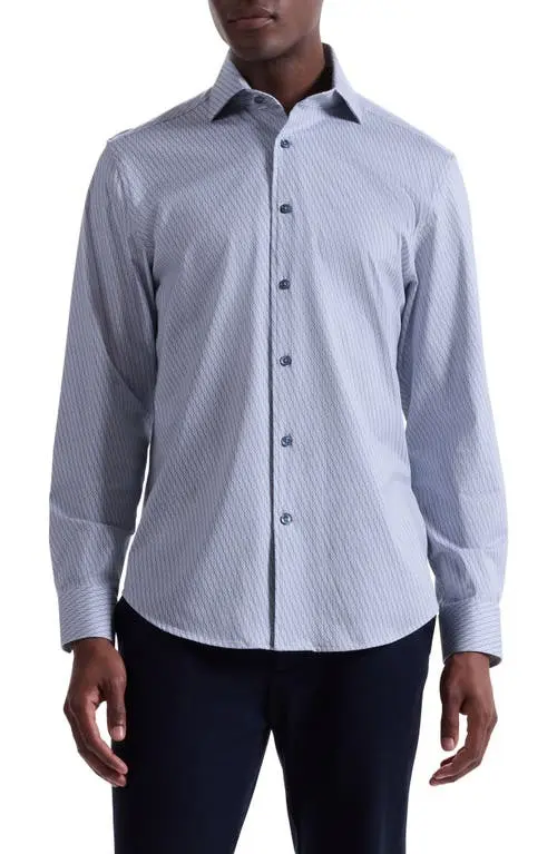 Bugatchi Devon Ooohcotton® Geo Print Button-up Shirt - Air Blue