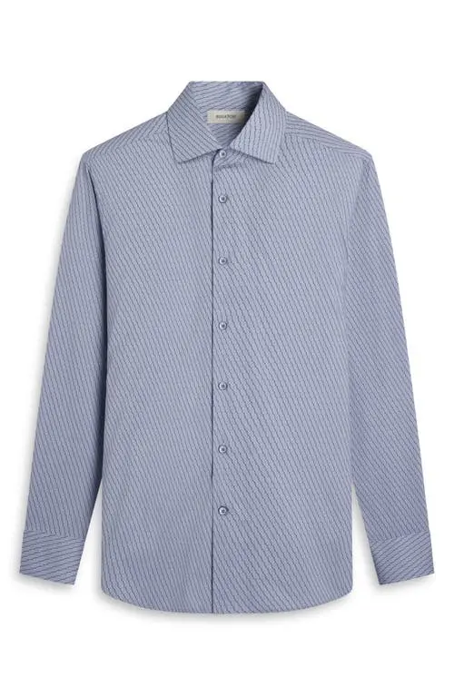 Bugatchi Devon Ooohcotton® Geo Print Button-up Shirt - Air Blue