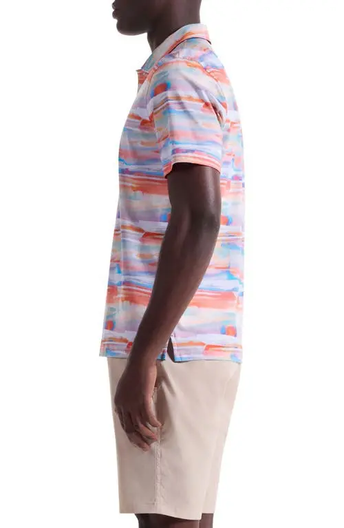 Bugatchi Hendrix Digital Abstract Brushstroke Print Pima Cotton Polo