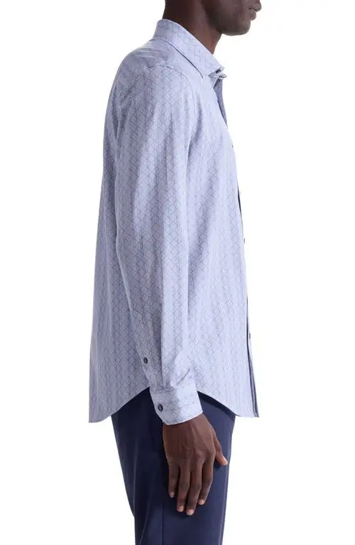 Bugatchi James Ooohcotton® Mosaic Print Button-up Shirt - Sand