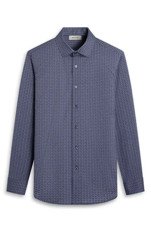 Bugatchi James Ooohcotton® Diagonal Chevron Print Button-up Shirt