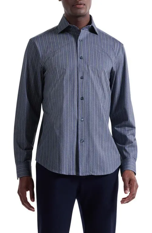 Bugatchi Devon Ooohcotton® Chevron Illusion Print Button-up Shirt