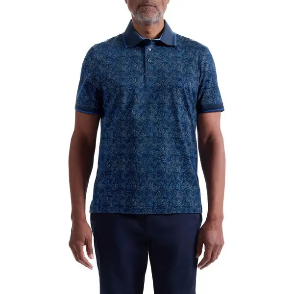 Bugatchi Vance Ooohcotton® Leaf Print Polo
