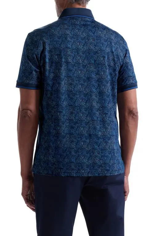 Bugatchi Vance Ooohcotton® Leaf Print Polo