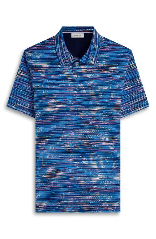 Bugatchi Hendrix Digital Linear Leaf Print Pima Cotton Polo