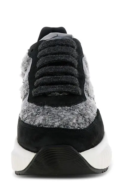VOILE BLANCHE Lana Genuine Shearling Platform Sneaker - Black Grey