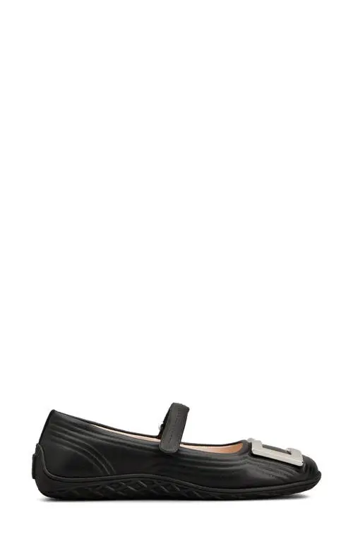 ROGER VIVIER Viv Low Quilted Mary Jane Ballet Flat - Nero