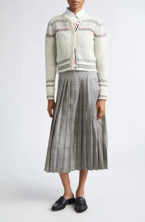 Thom Browne Fair Isle Float Jacquard Wool And Cashmere Cardigan