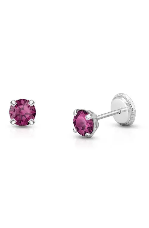 TINY BLESSINGS 14k Gold Crystal Birthstone Stud Earrings - February