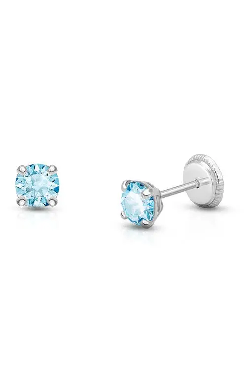 TINY BLESSINGS 14k Gold Crystal Birthstone Stud Earrings - March