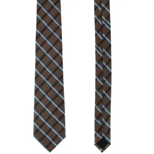 Trafalgar Square Patterned Silk Necktie - Brown