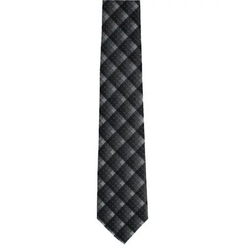 Trafalgar Falcon Micro Square Business Necktie - Grey And Silver