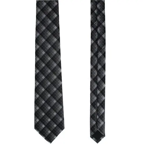 Trafalgar Falcon Micro Square Business Necktie - Grey And Silver