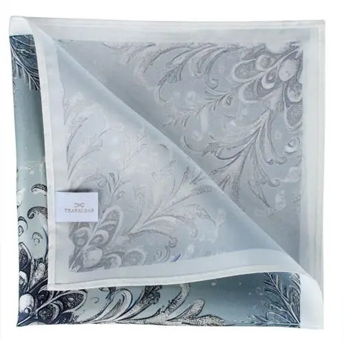 Trafalgar Clarence The Classy Snowflake Silk Holiday 12x12 Pocket Square - Light Blue