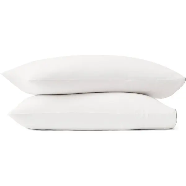 BOLL & BRANCH Signature Set Of 2 Piped Edge Pillowcases - White/shore