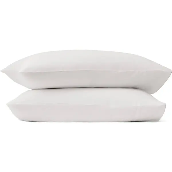 BOLL & BRANCH Signature Set Of 2 Piped Edge Pillowcases - White/white