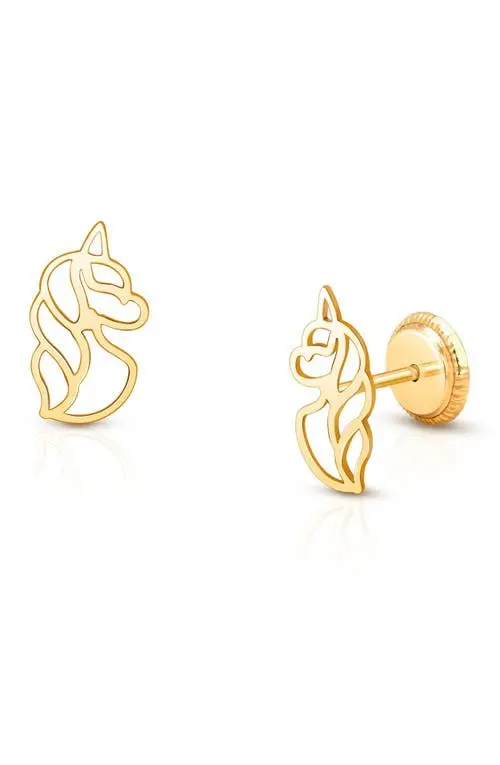 TINY BLESSINGS 14k Gold Unicorn Stud Earrings - 14k Yellow Gold