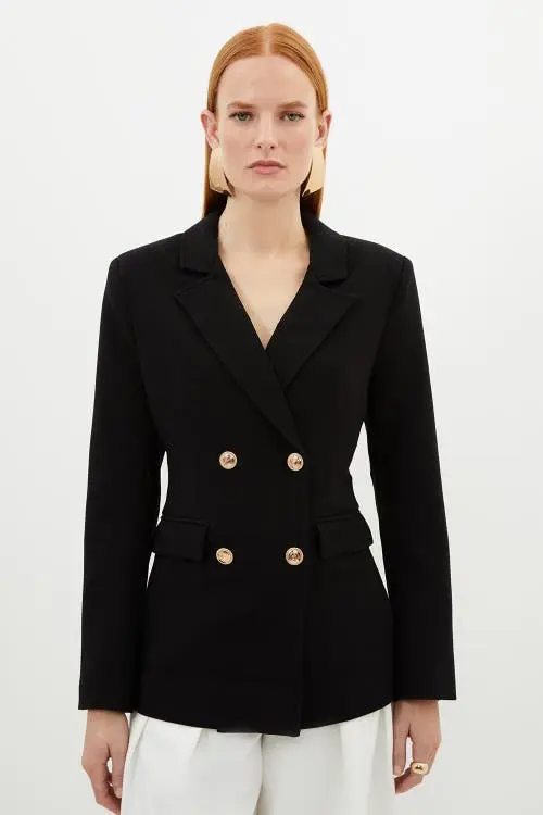 Karen Millen Tailored Double Breasted Blazer - Black
