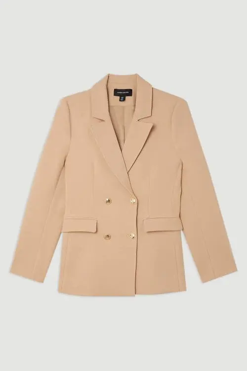 Karen Millen Tailored Double Breasted Blazer - Camel
