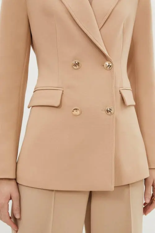 Karen Millen Tailored Double Breasted Blazer - Camel