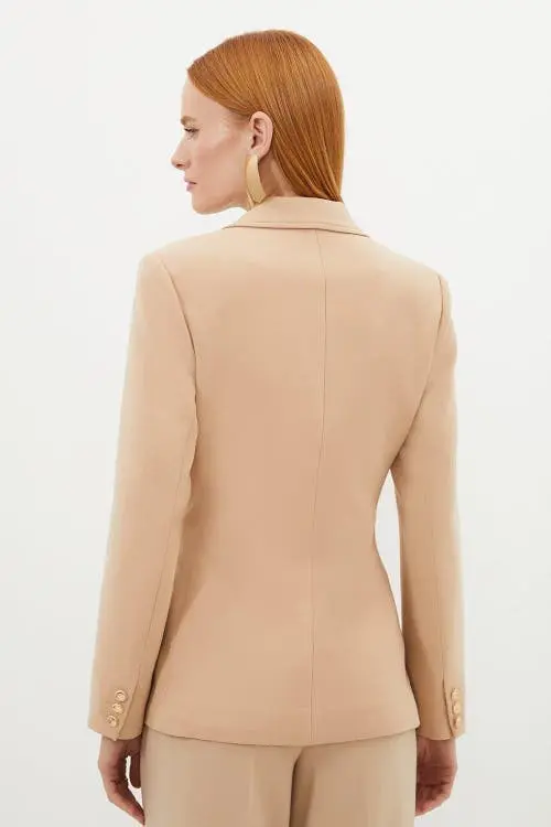 Karen Millen Tailored Double Breasted Blazer - Camel