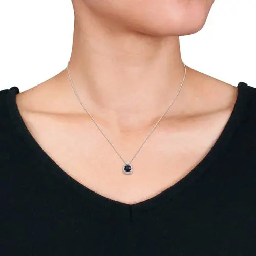 JULIANNA B. Gemstone And Diamond Halo Cluster Necklace