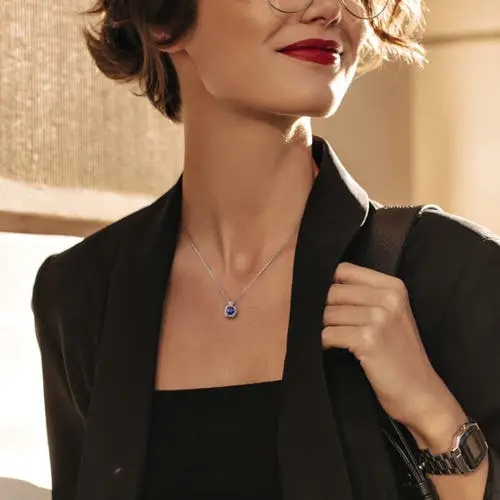 JULIANNA B. Gemstone And Diamond Halo Cluster Necklace