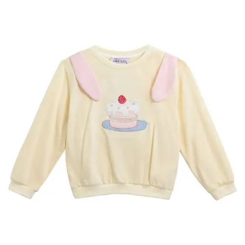 MIMI TUTU Bunny-ear Long-sleeve Sweatshirt - Cream